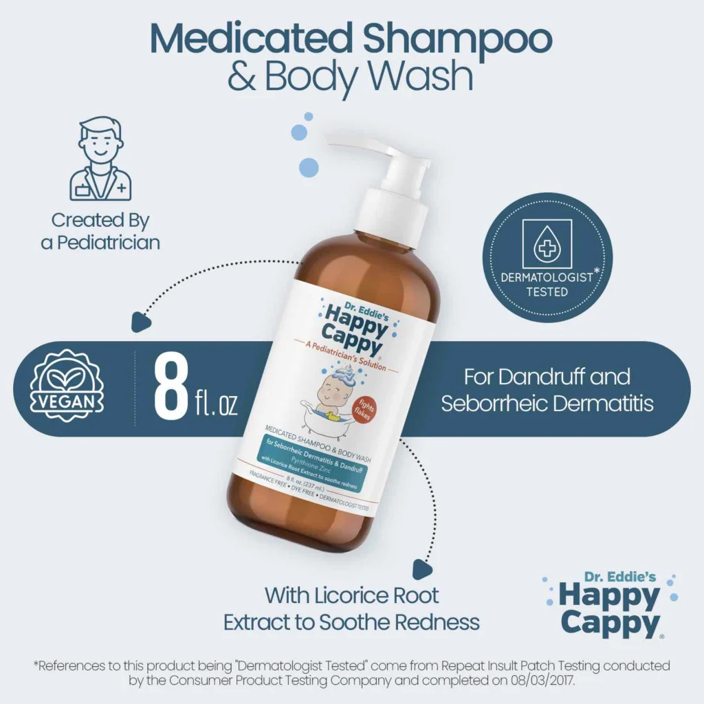 Happy Cappy Cradle Cap Shampoo for Babies, Fragrance-Free